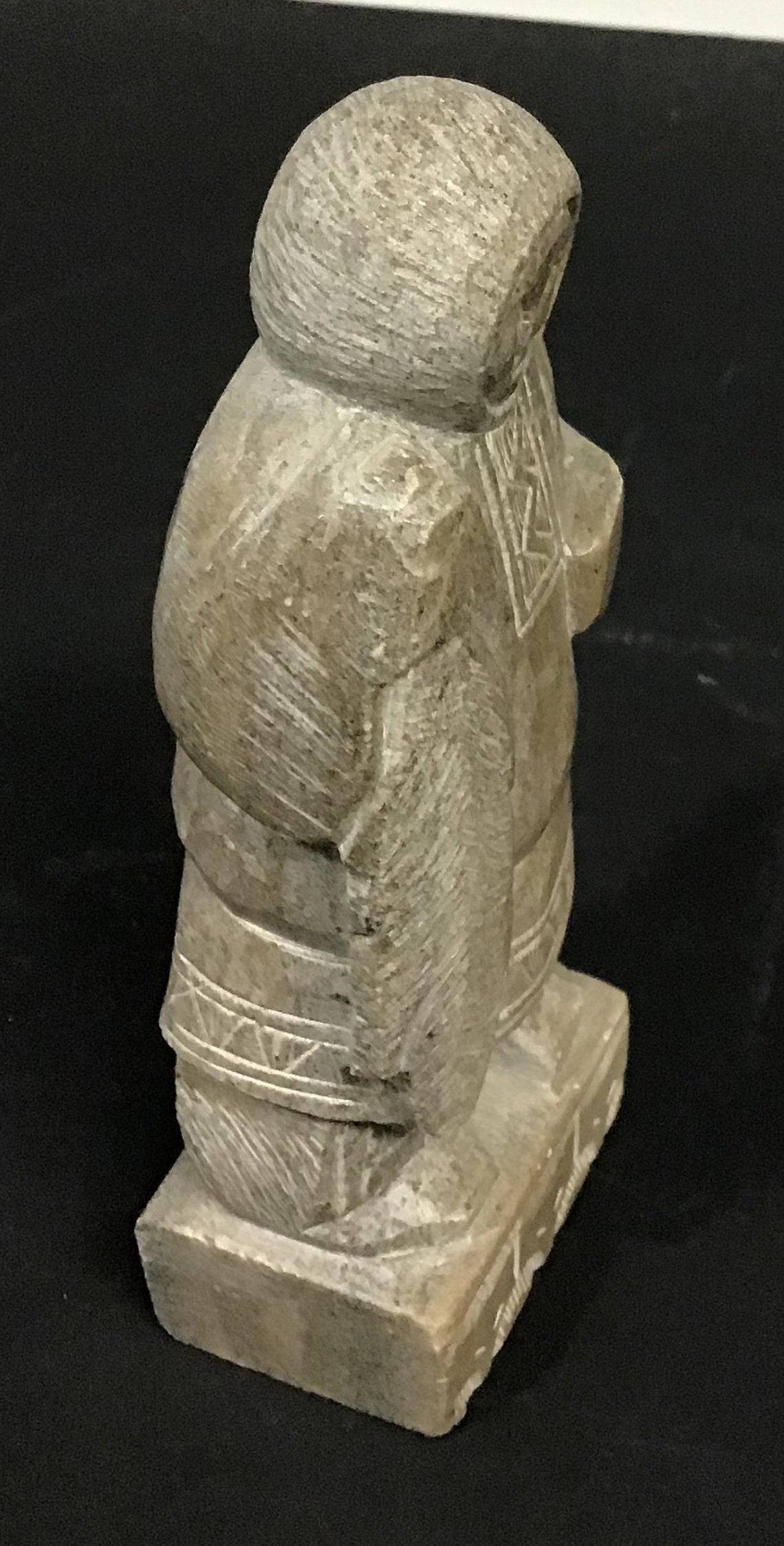 Vintage Inuit Stone Carving of an Eskimo | Etsy