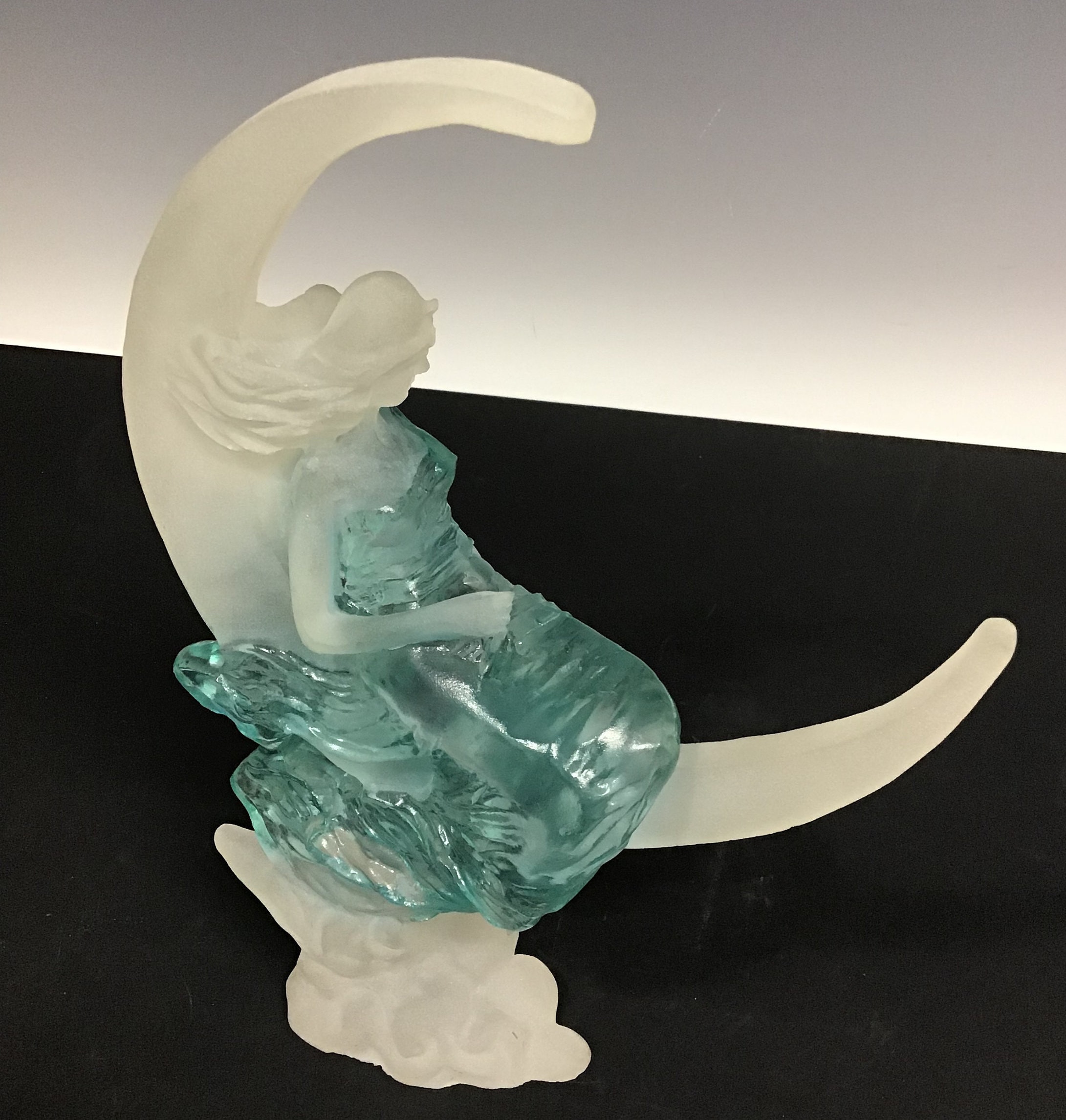 Vintage Acrylic Lady on Moon Sculpture | Etsy New Zealand