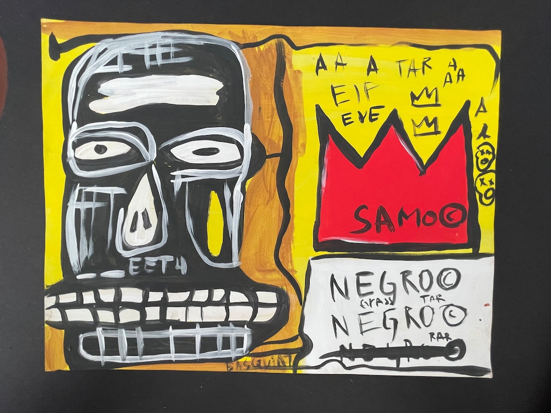 Jean-Michel Basquiat SAMO Malerei auf Papier Rote Krone 11 x 8,5 - Etsy.de