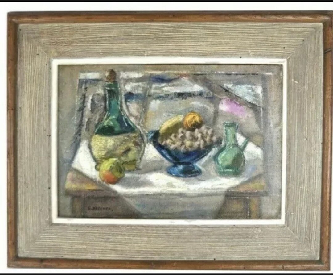 Samuel Brecher Öl auf Leinwand Gemälde Stillleben 20 x 26 gerahmt ...