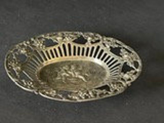 Antique Sterling Silver 925 Ring Tray / Trinket Dish … - Gem