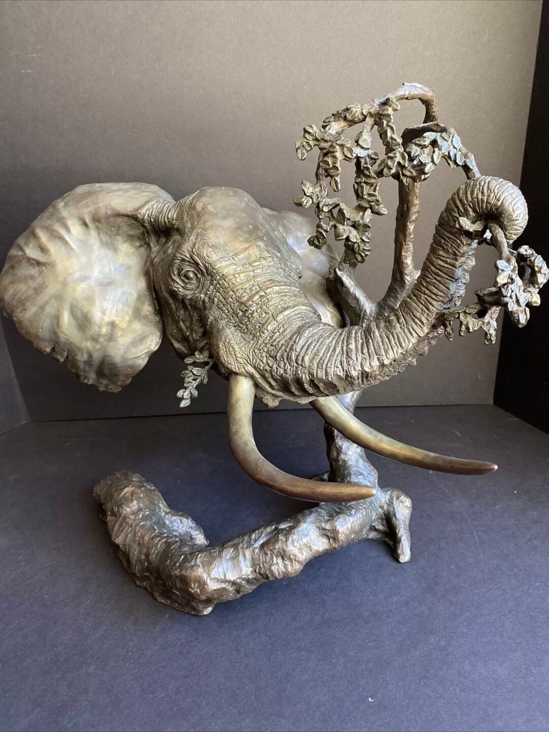 Mark Hopkins Heavy Metal Elephant Head and Tree Branch 15 Tall - Etsy
