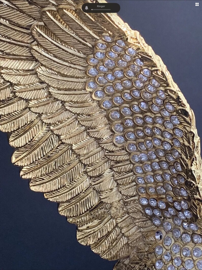 Majestic Golden Jeweled Metal Eagle With Stone Orb on Wood - Etsy