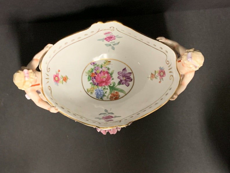 Porcelain Bowl With Pair of Putti and Applied Flowers 11 - Etsy