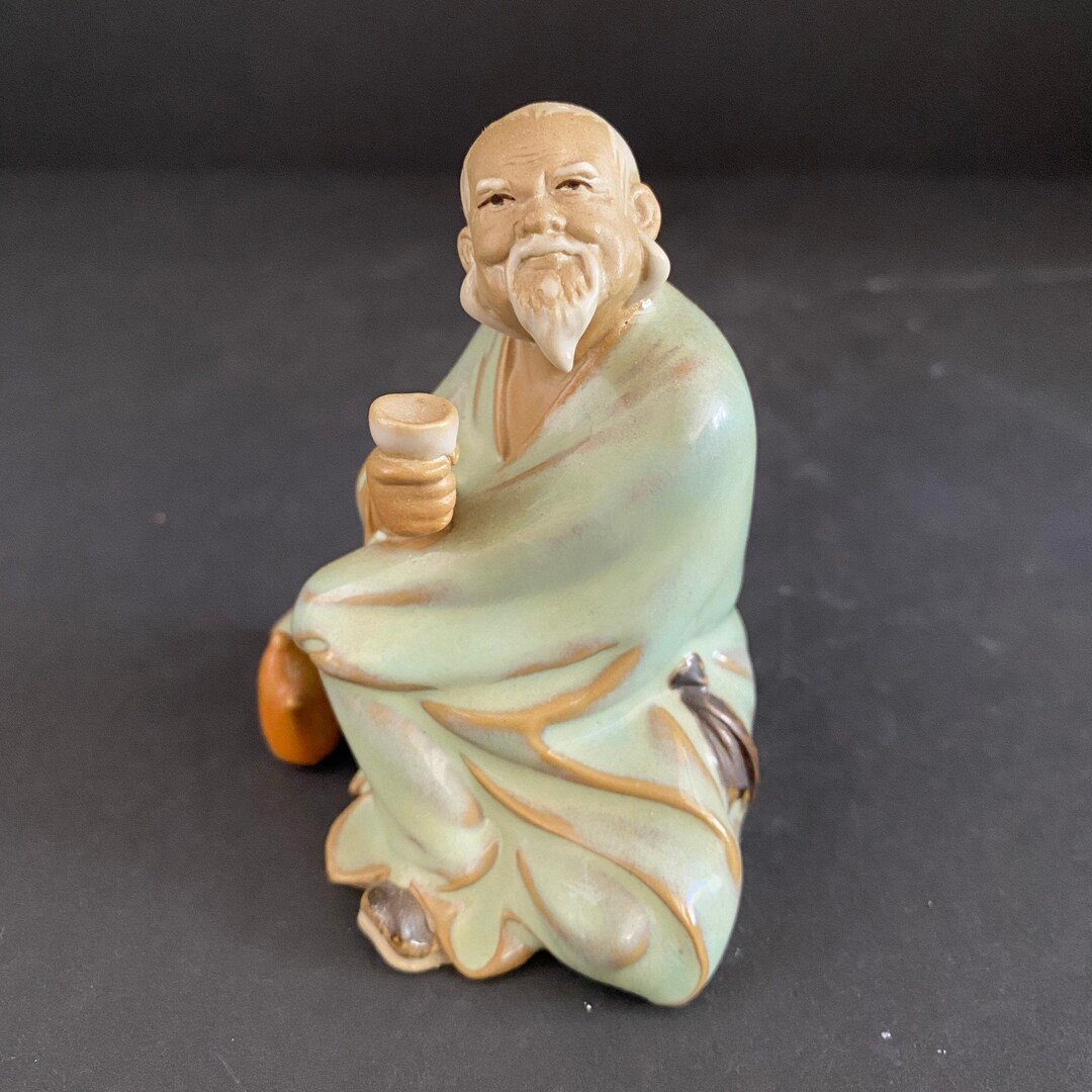 Porcelain Chinese Man Drinking Tea - Etsy