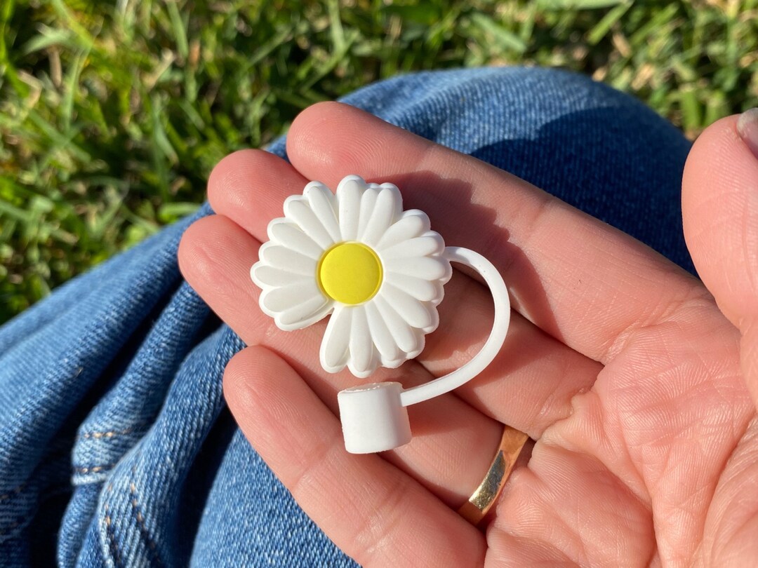 Daisy Flower Straw Topper, Straw Charms, Cup Accessory, Topper for ...