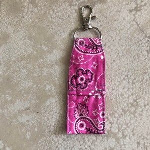 BANDANA Chapstick Holder, Closed Top Lip Balm Keychain Fob, Western ...