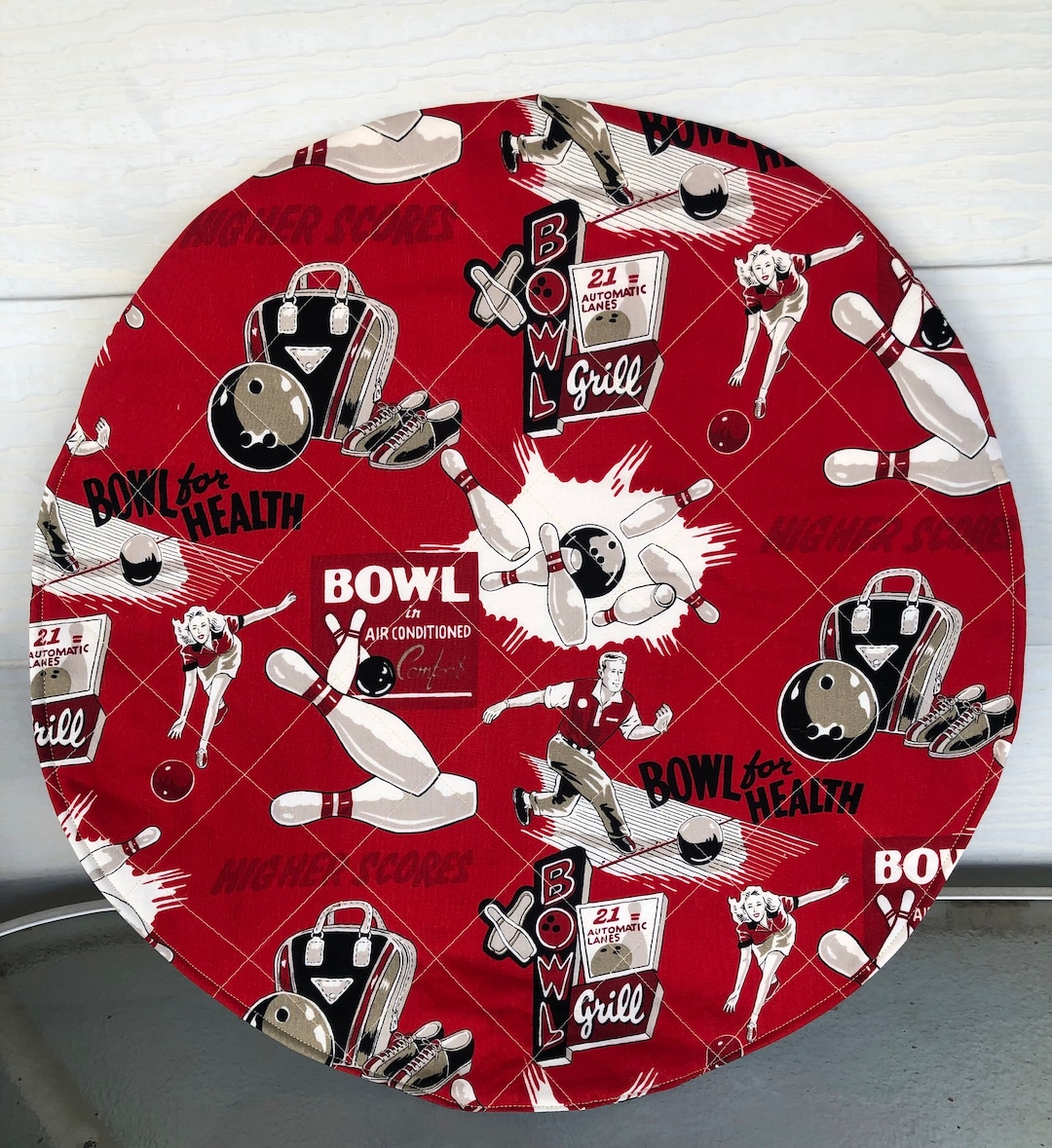BOWLING Steering Wheel Cover, 7 Layers Quilted Fabrics, Golf Cart Sun ...