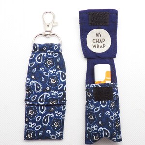 BANDANA Chapstick Holder, Closed Top Lip Balm Keychain Fob, Western ...