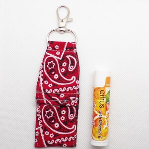 BANDANA Chapstick Holder, Closed Top Lip Balm Keychain Fob, Western ...