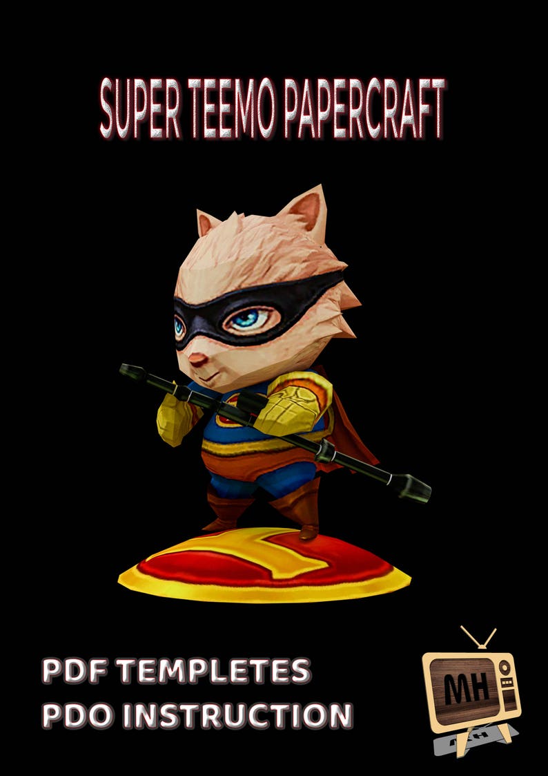 DIGITAL 3D PAPERCRAFT Kit_super Teemo - Etsy