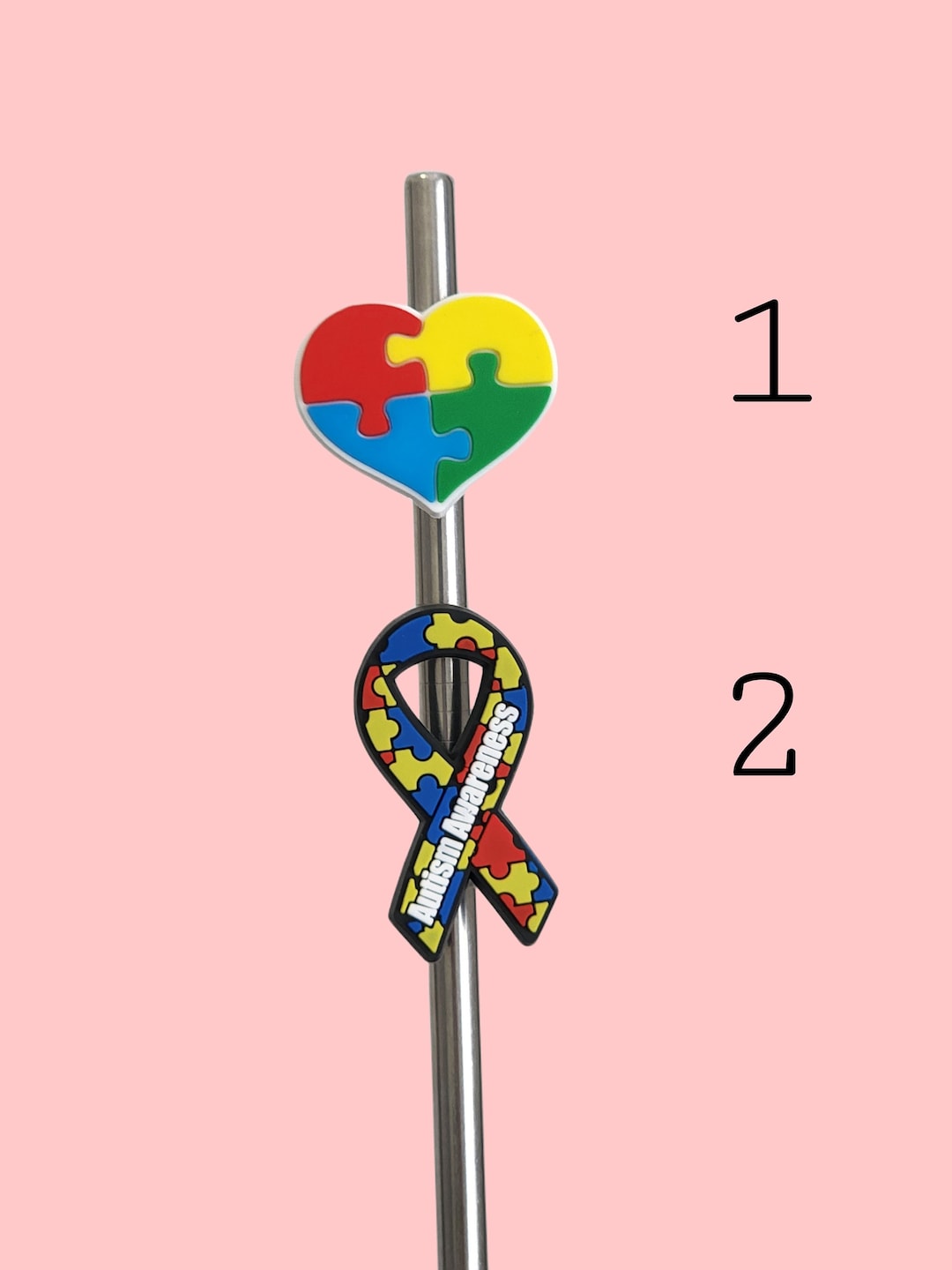 Autism Awareness Straw Toppers, Tumbler Accessories, Cup Accessories ...