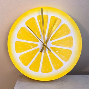 Lemon Clock (hand Painted) - Etsy