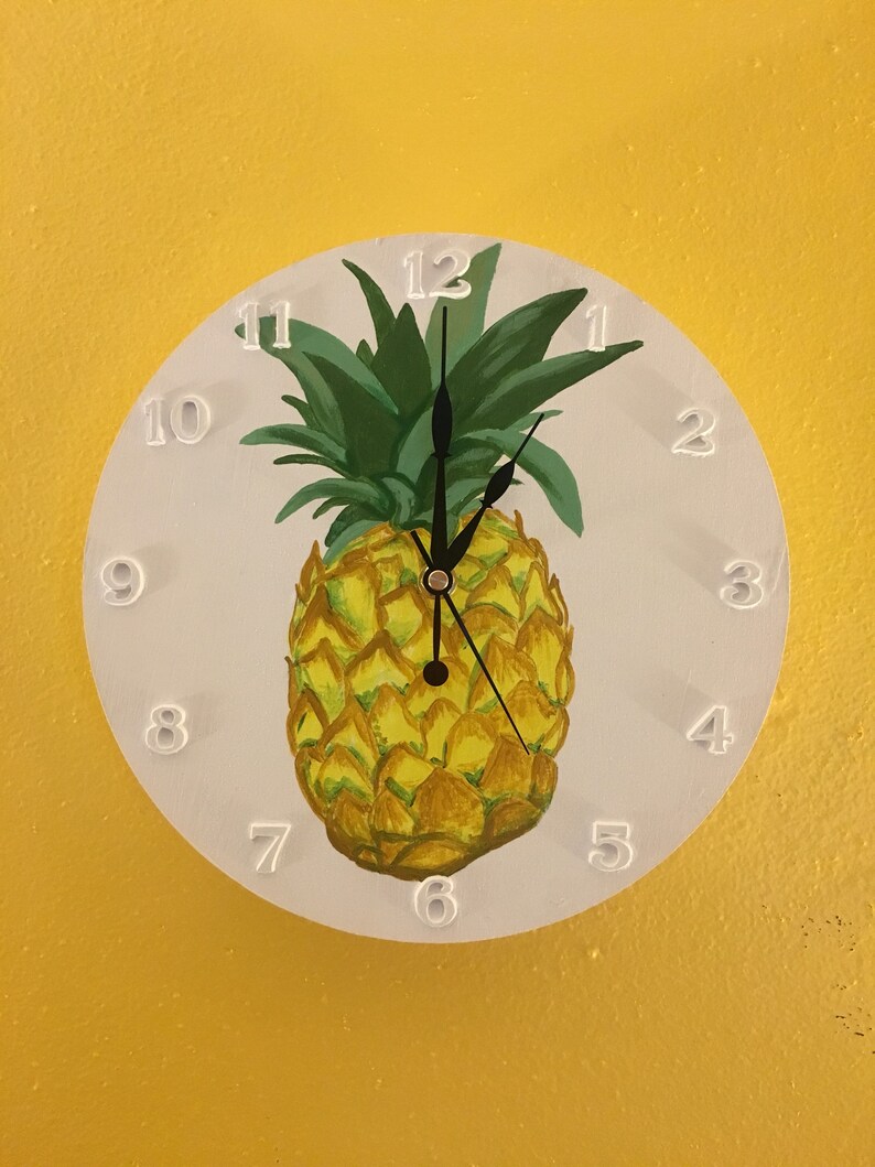 Pineapple Clock handpainted | Etsy