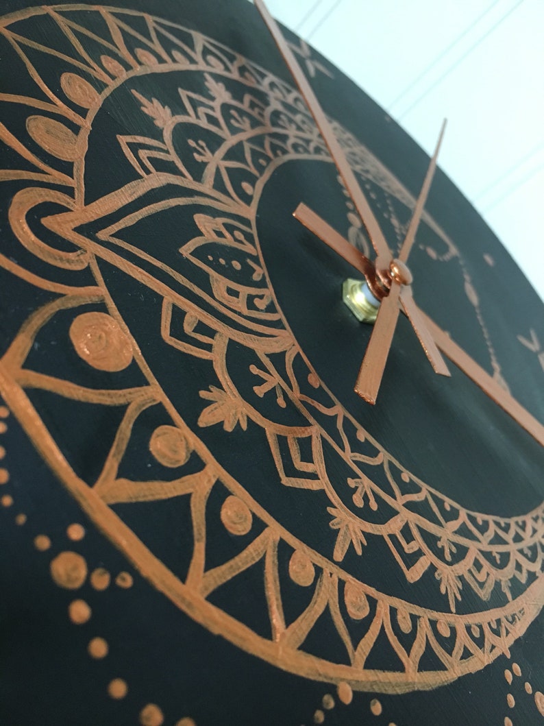 Mandala Moon Clock hand painted | Etsy