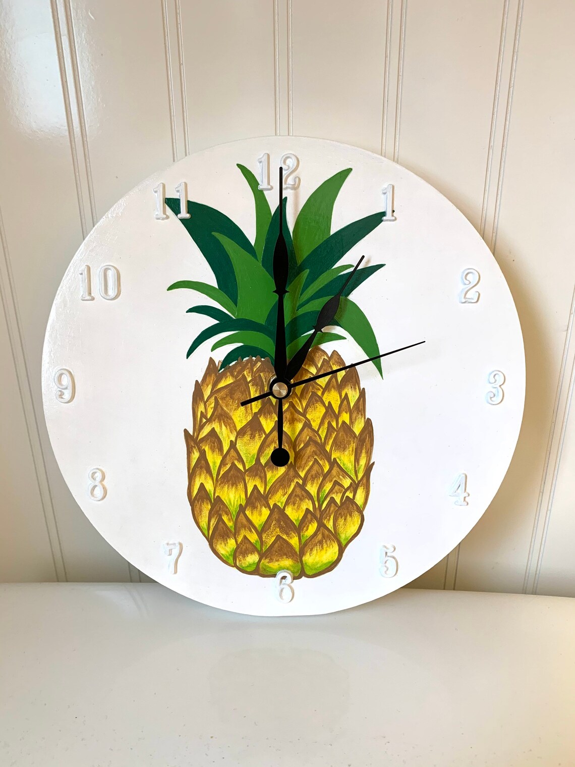 Pineapple Clock handpainted | Etsy