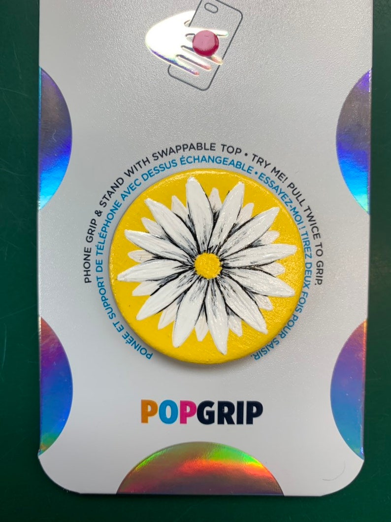 Daisy Pop Socket (hand Painted) - Etsy