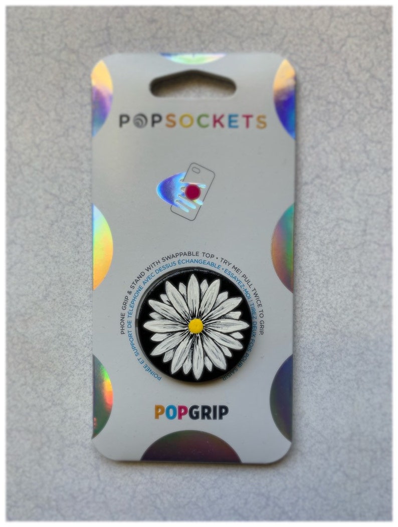 Daisy Pop Socket (hand Painted) - Etsy