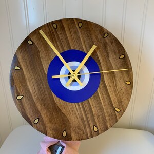 Evil Eye Clock (hand Painted and Stained) - Etsy