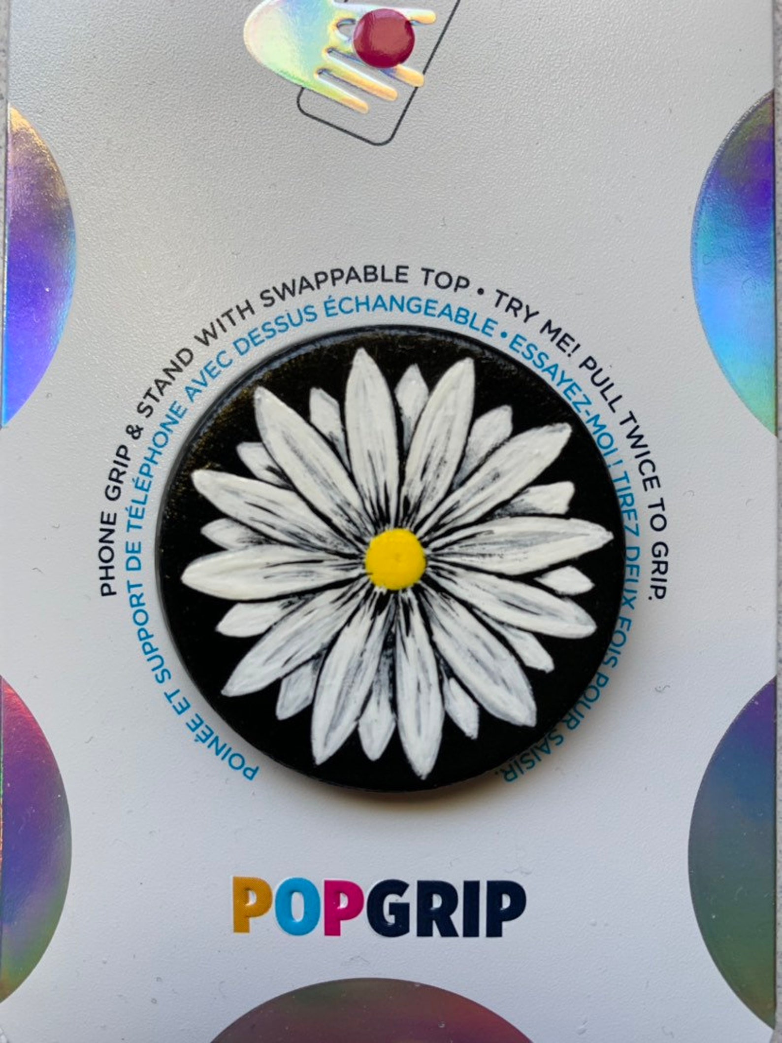 Daisy Pop Socket (hand Painted) - Etsy