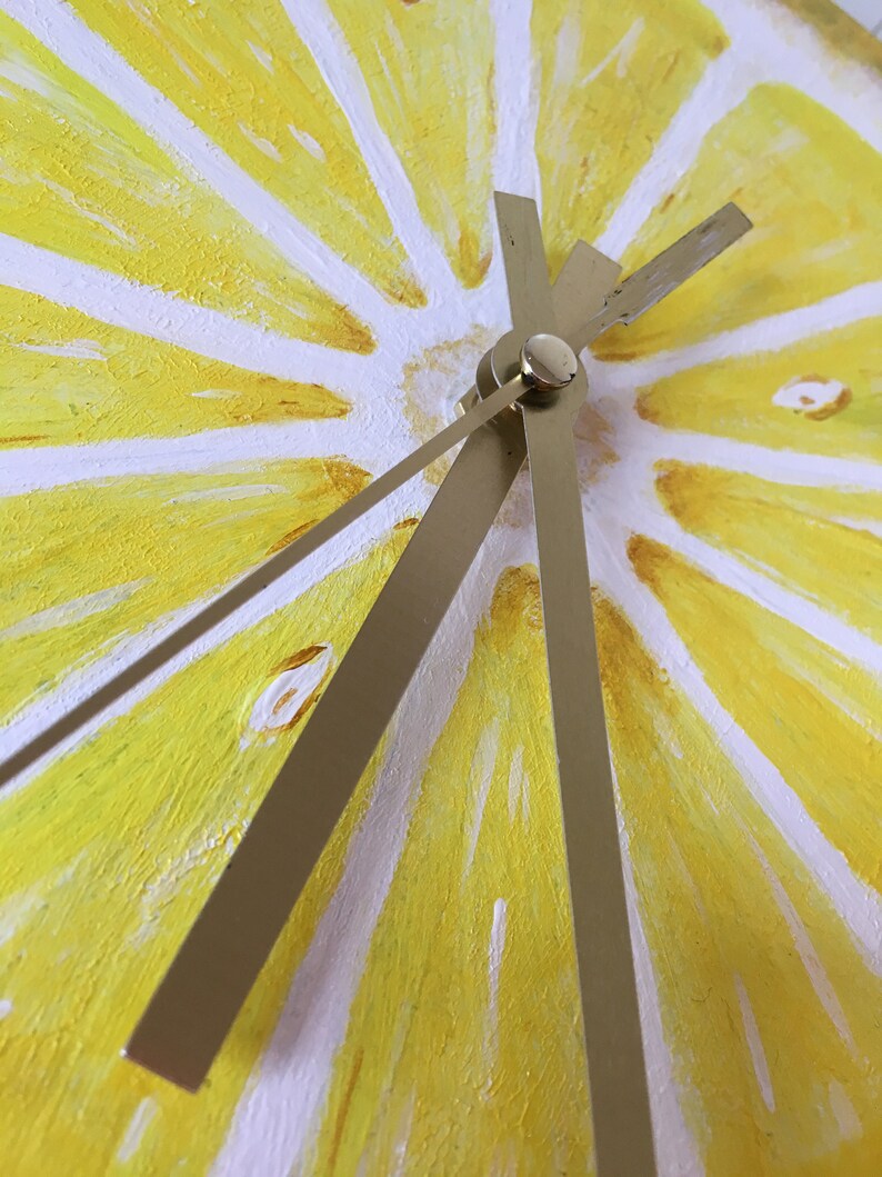 Lemon Clock hand painted | Etsy