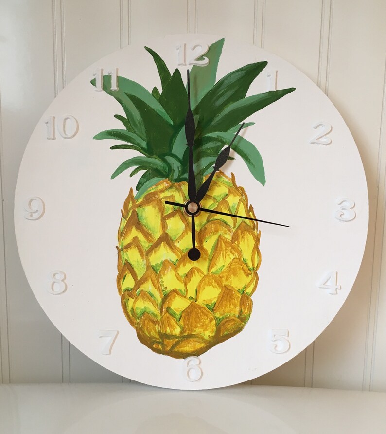 Pineapple Clock handpainted | Etsy