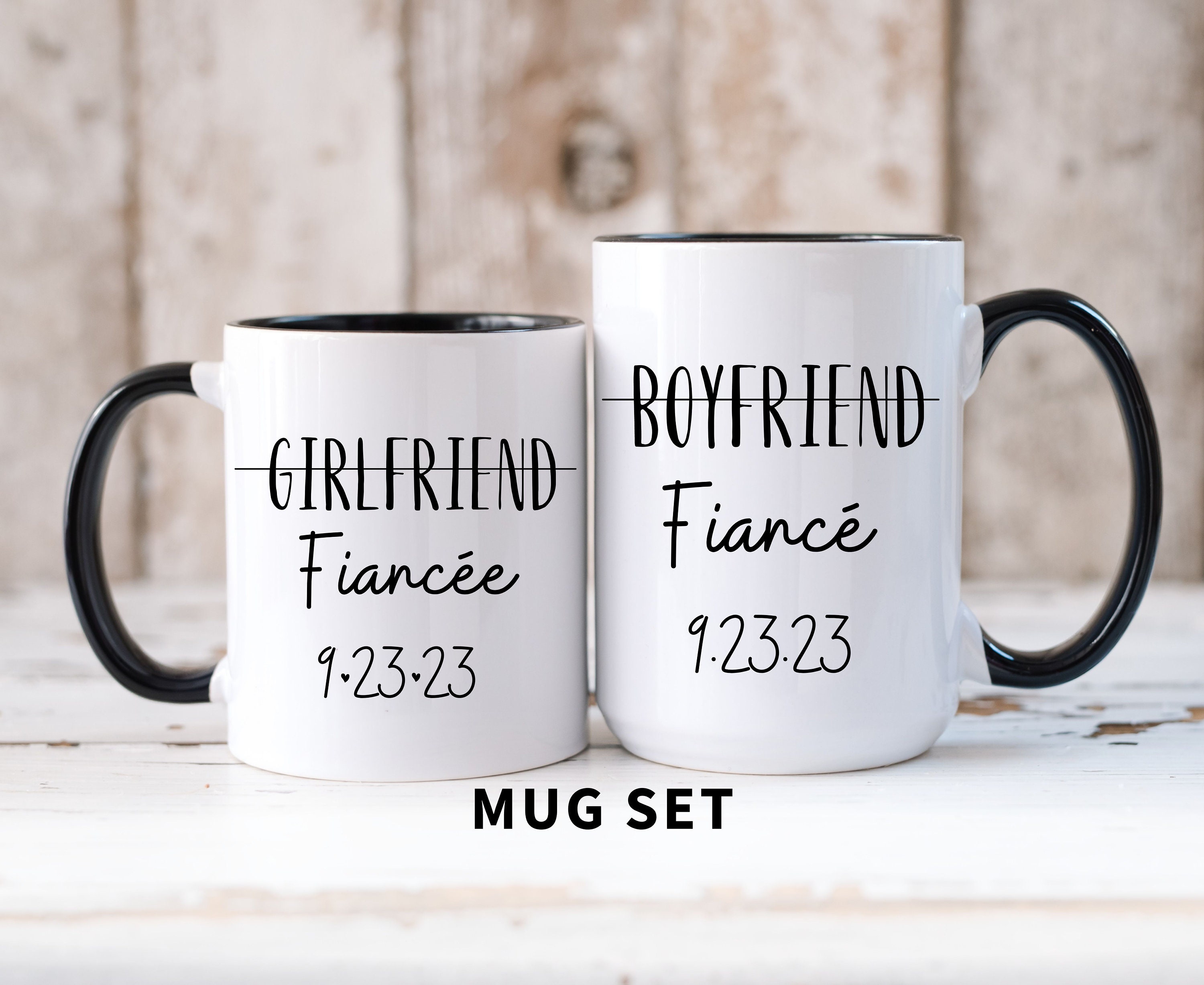 Engagement Gift for the Couple,engagement Coffee Mug Set,girlfriend ...