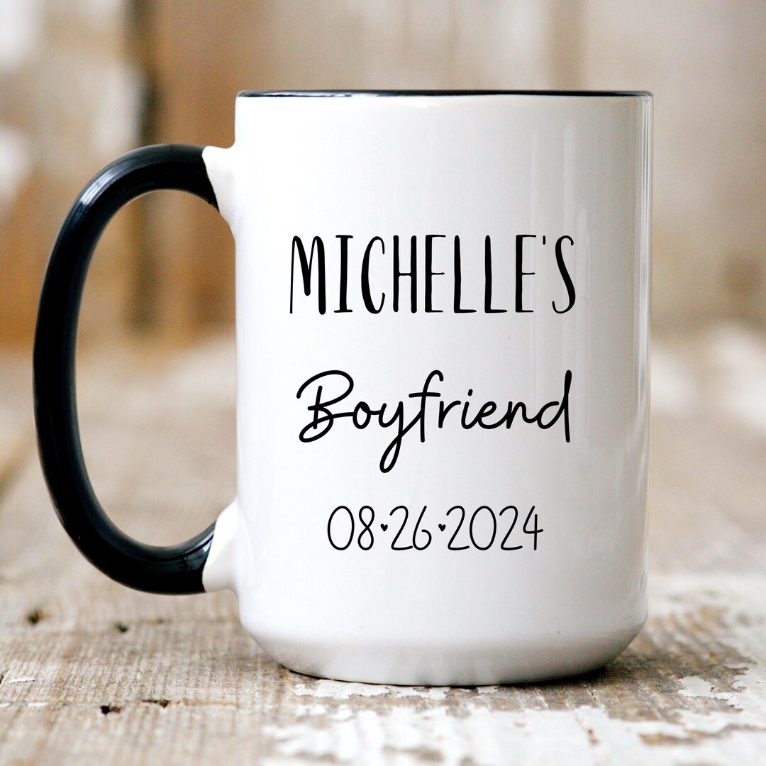 Boyfriend Mug Fiance Gift for Him Engagement Mug With Special Date ...