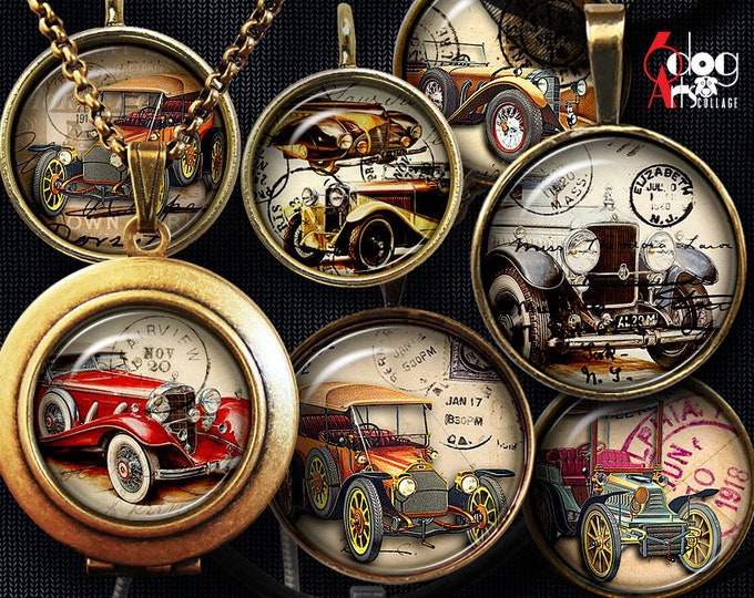 Vintage Car Digital Collage Sheets Printable Downloads - Etsy