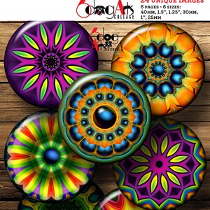 Circus Mandala Digital Collage Sheets Printable Download Pendants Glass ...