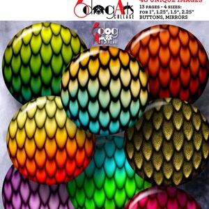 Dragon Scales Pattern Digital Collage Sheets Printable 2.755" 1.85" 1. ...