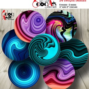 Abstract Geometry 4 & 2 Circles Digital Collage - Etsy