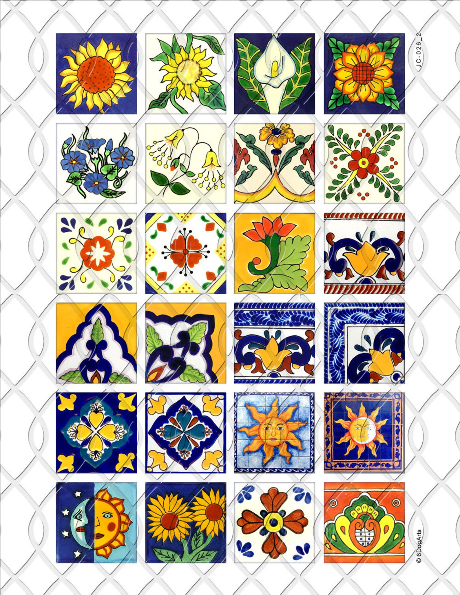 Mexican Talavera Tiles Digital Collage Sheets Printable | Etsy
