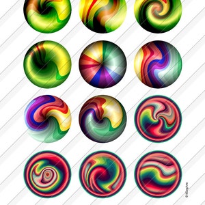 Abstract Geometry 2" Circles Digital Collage Sheets Printable Download ...
