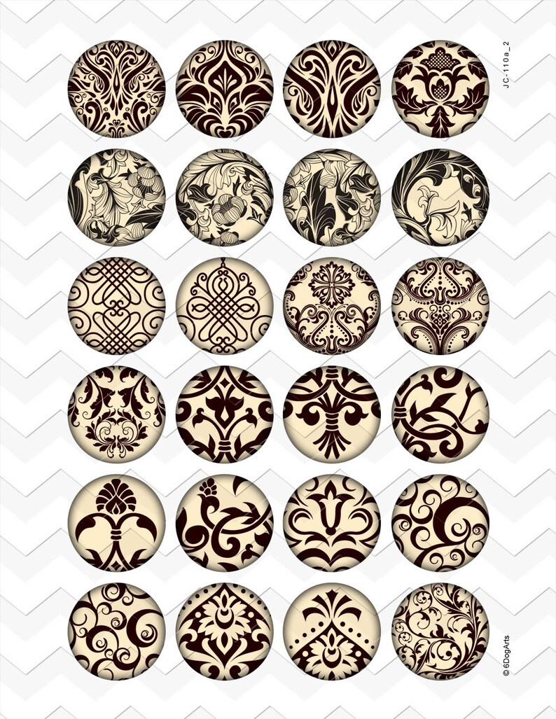 Damask Patterns Digital Collage Sheets Printable Downloads - Etsy