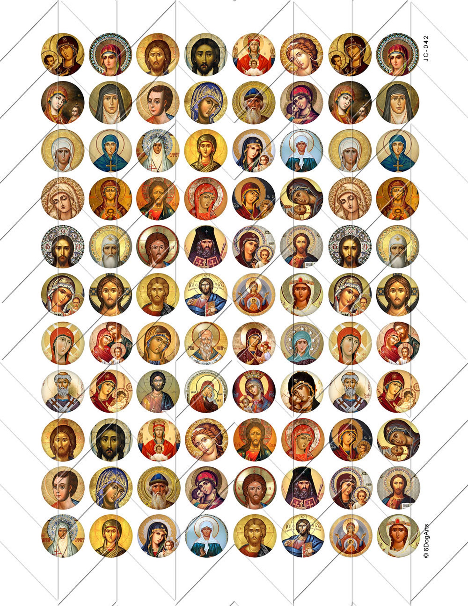 Russian Religious Icons Digital Collage Sheets Printable | Etsy