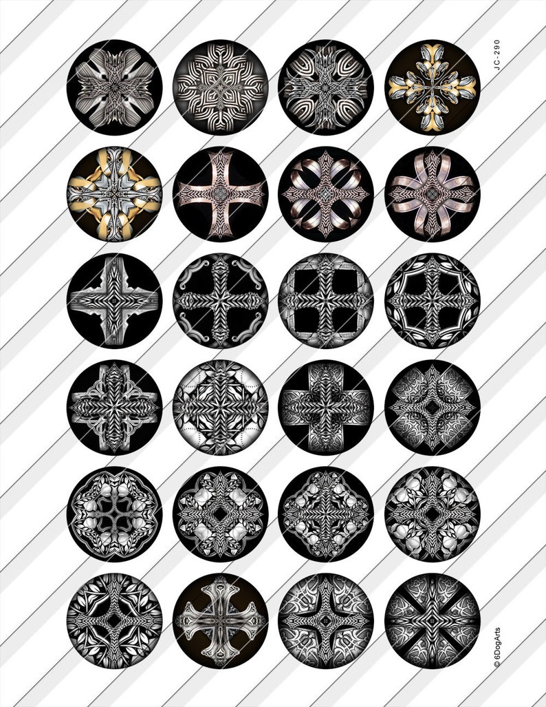 Crosses Digital Collage Sheets Printable Download Mini Bottle - Etsy