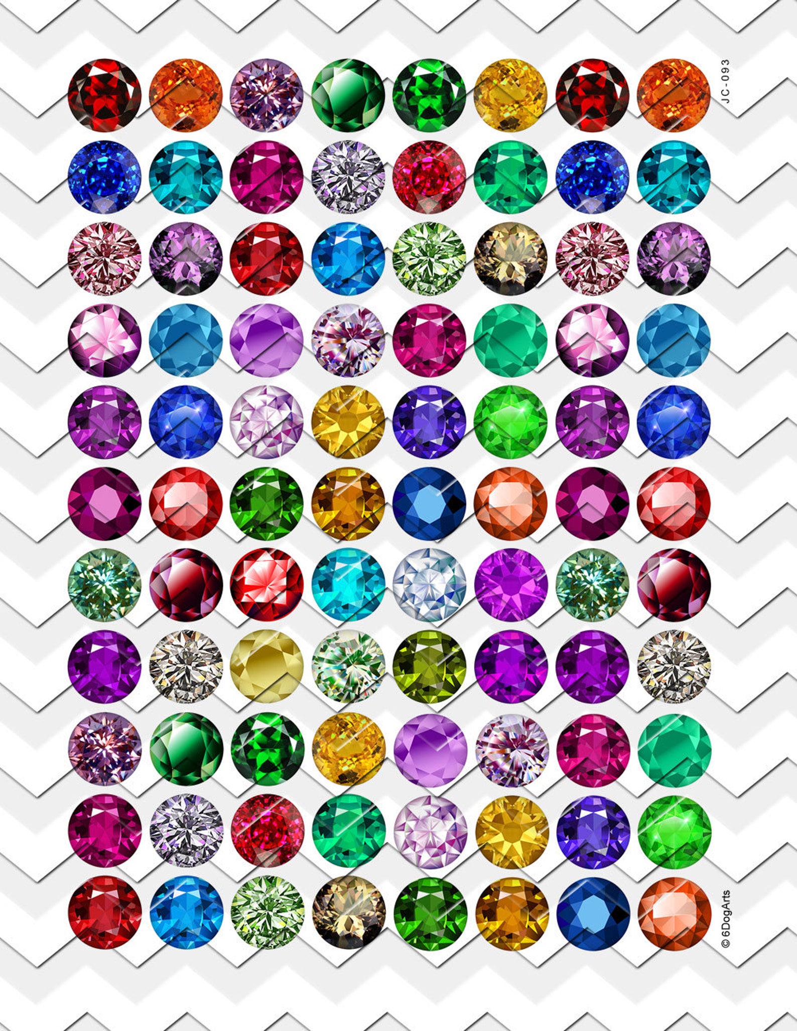 Gemstones Digital Collage Sheets Printable Download Crafts Pendants ...