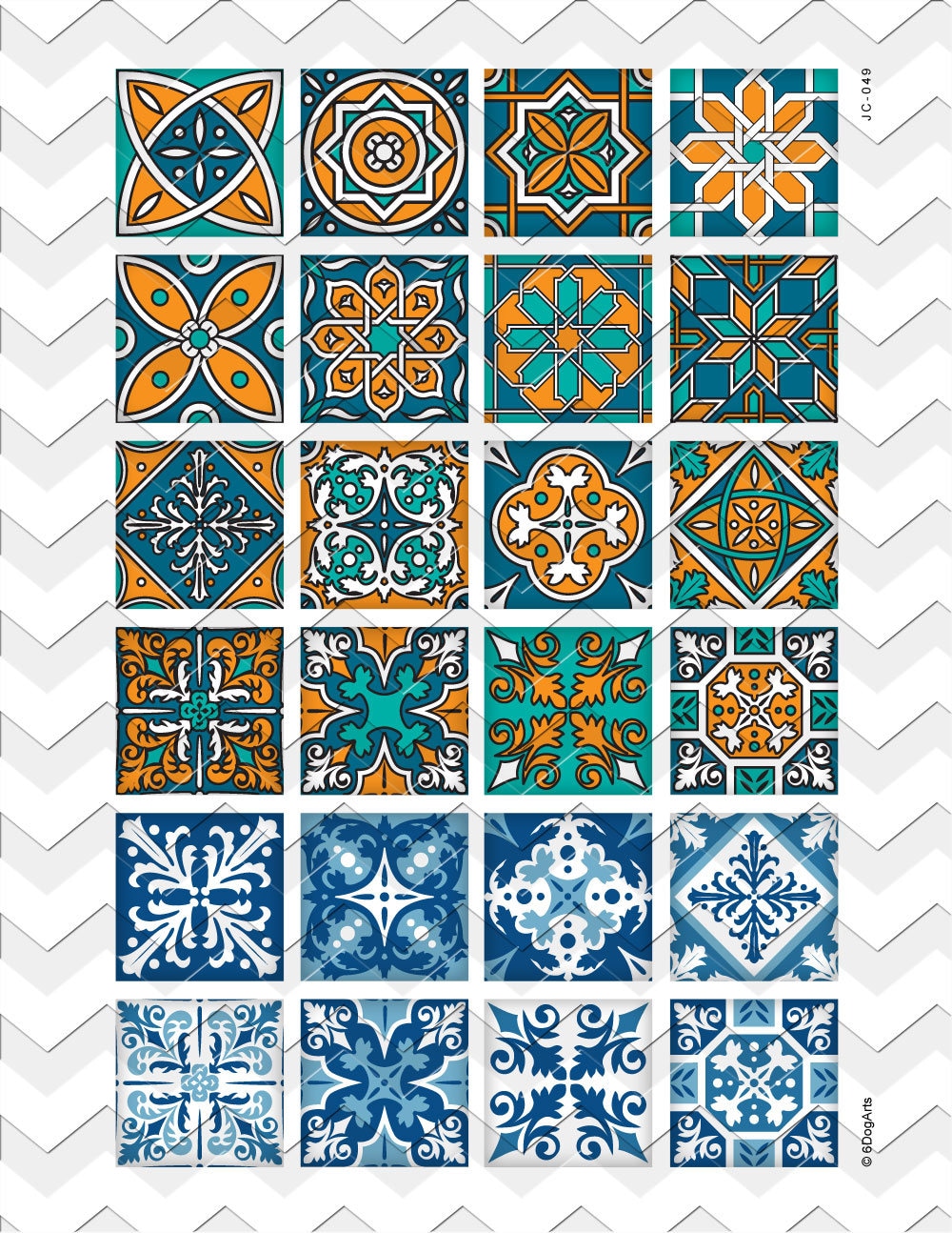 Moroccan Tile Designs Digital Collage Sheets Printable Download ...