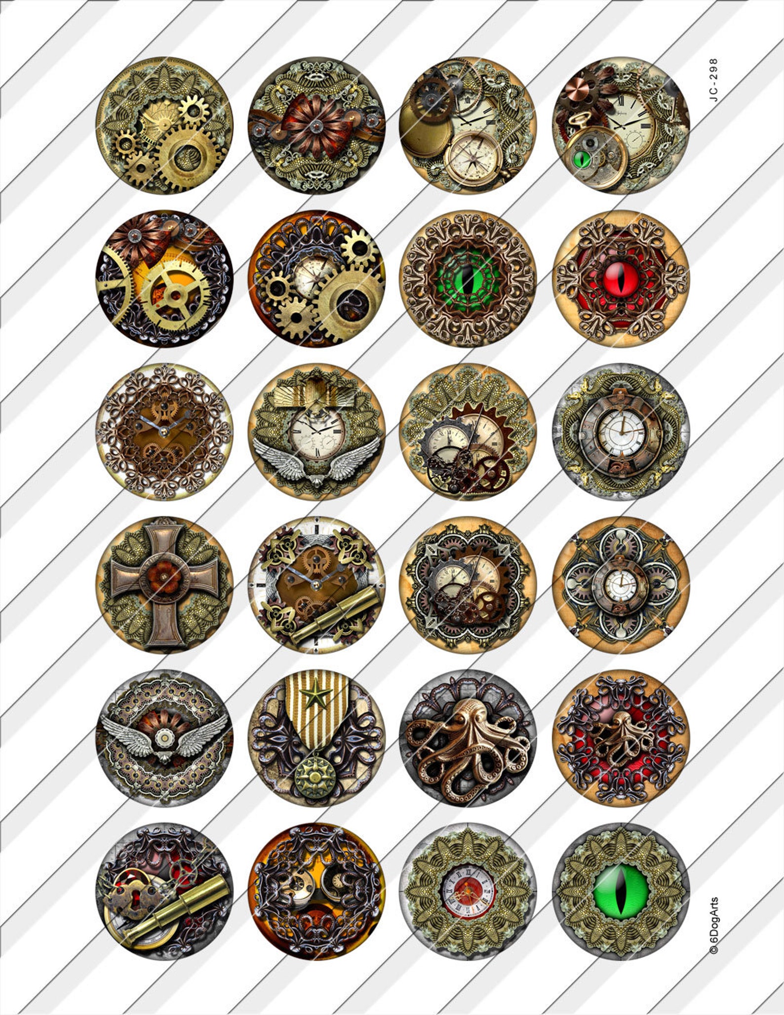 Steampunk Designs Digital Collage Sheets Printable Downloads - Etsy