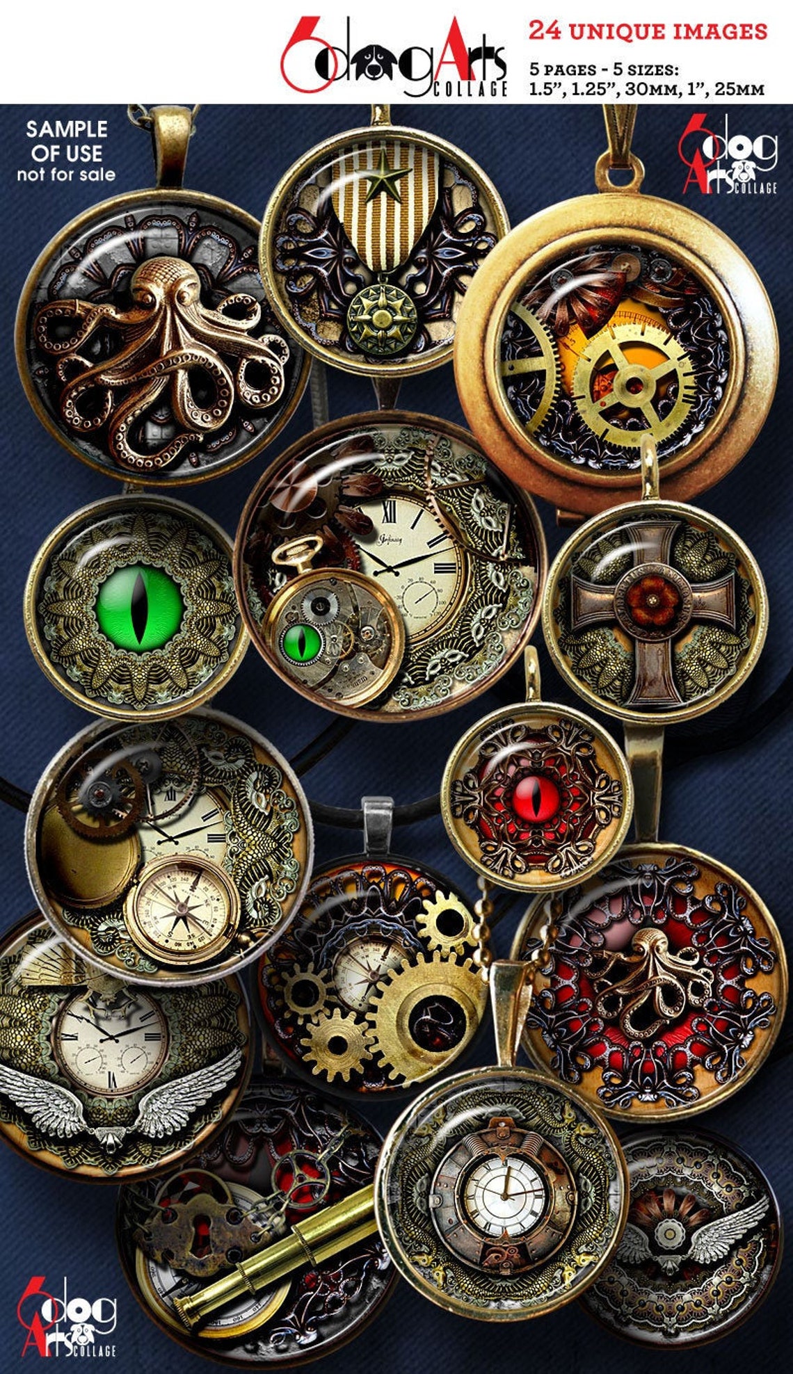 Steampunk Designs Digital Collage Sheets Printable Downloads Bottle ...