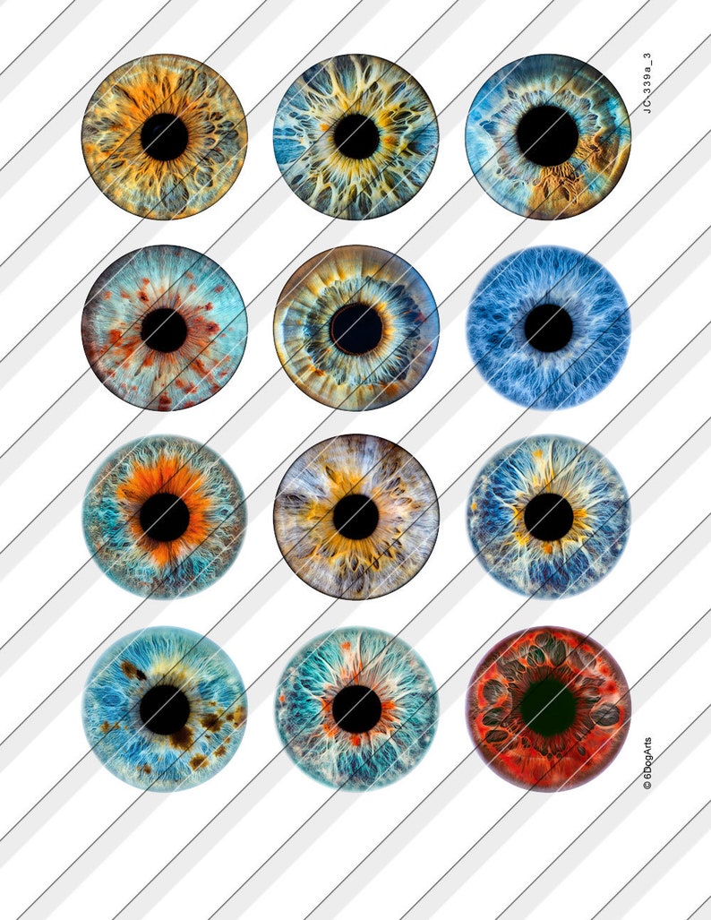 2 Circles Realistic Eye Irises Digital Collage Sheets - Etsy