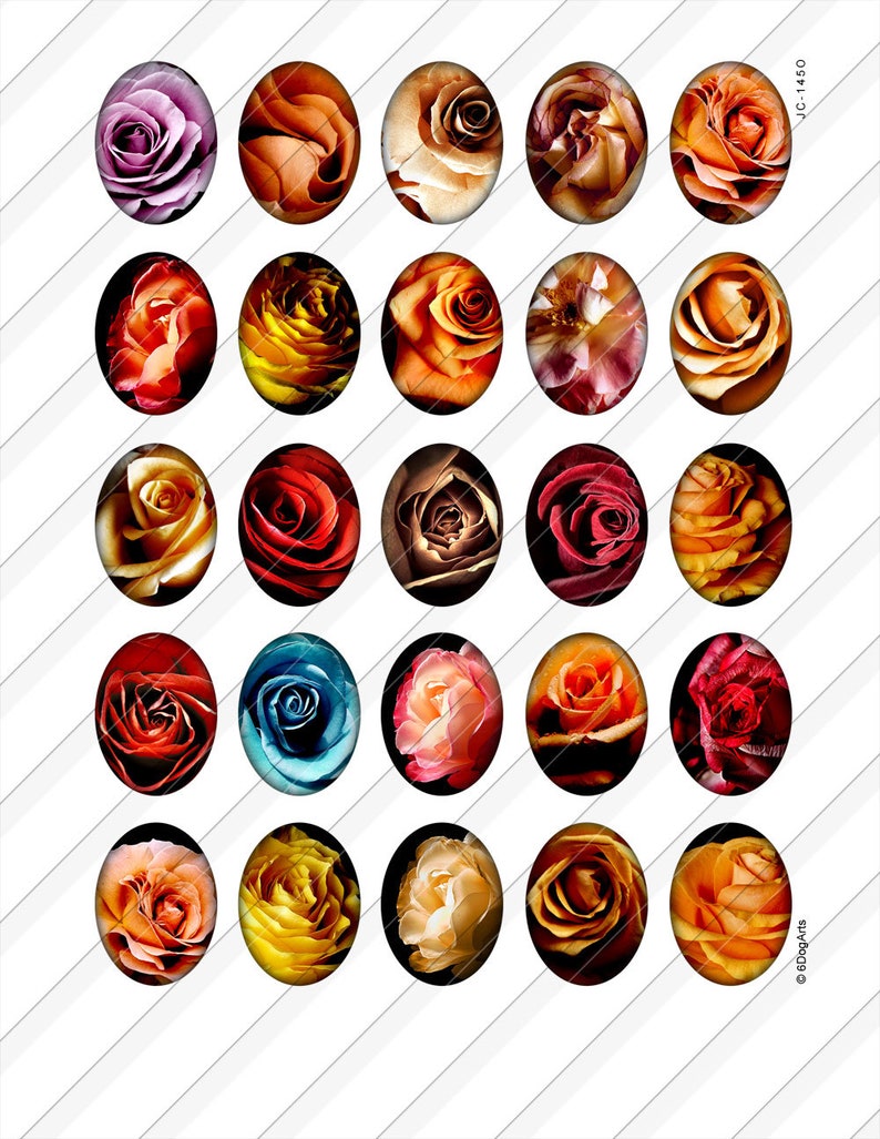 Rose Portrait Digital Collage Sheets Printable Download Pendants ...