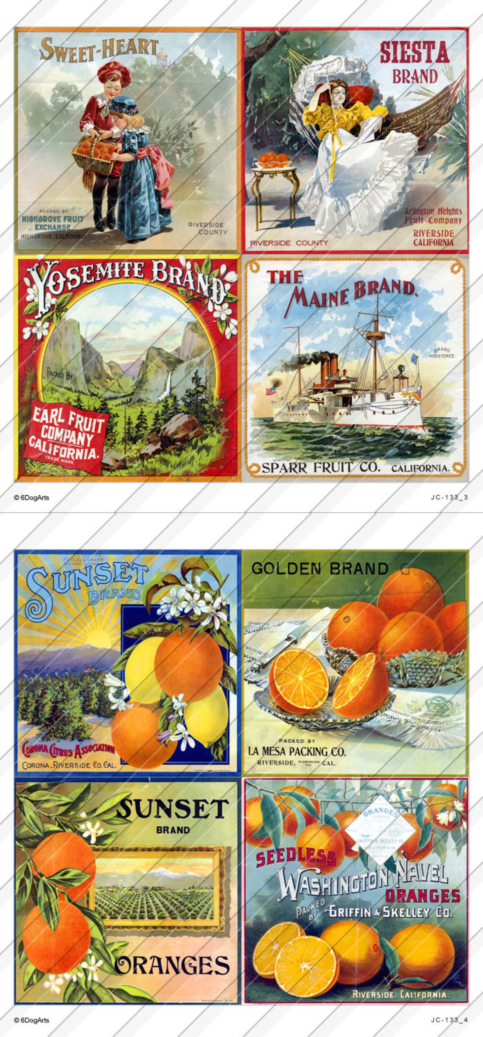 Vintage Crate Labels Digital Collage Sheets Printable Download - Etsy