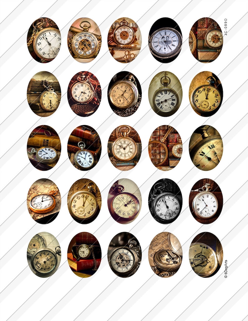 Vintage Pocket Watches Digital Collage Sheets Printable - Etsy