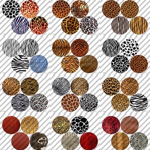 Animal Skin Print 4" Circles Digital Collage Sheets Printable Download ...