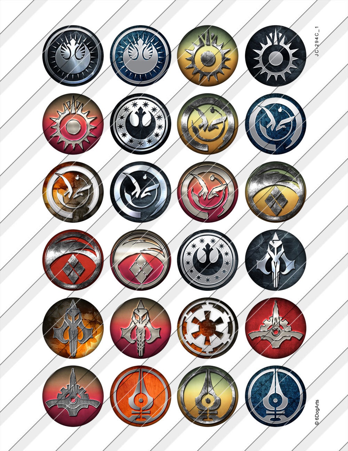 Star Wars Emblems Digital Collage Sheets Printable Downloads - Etsy