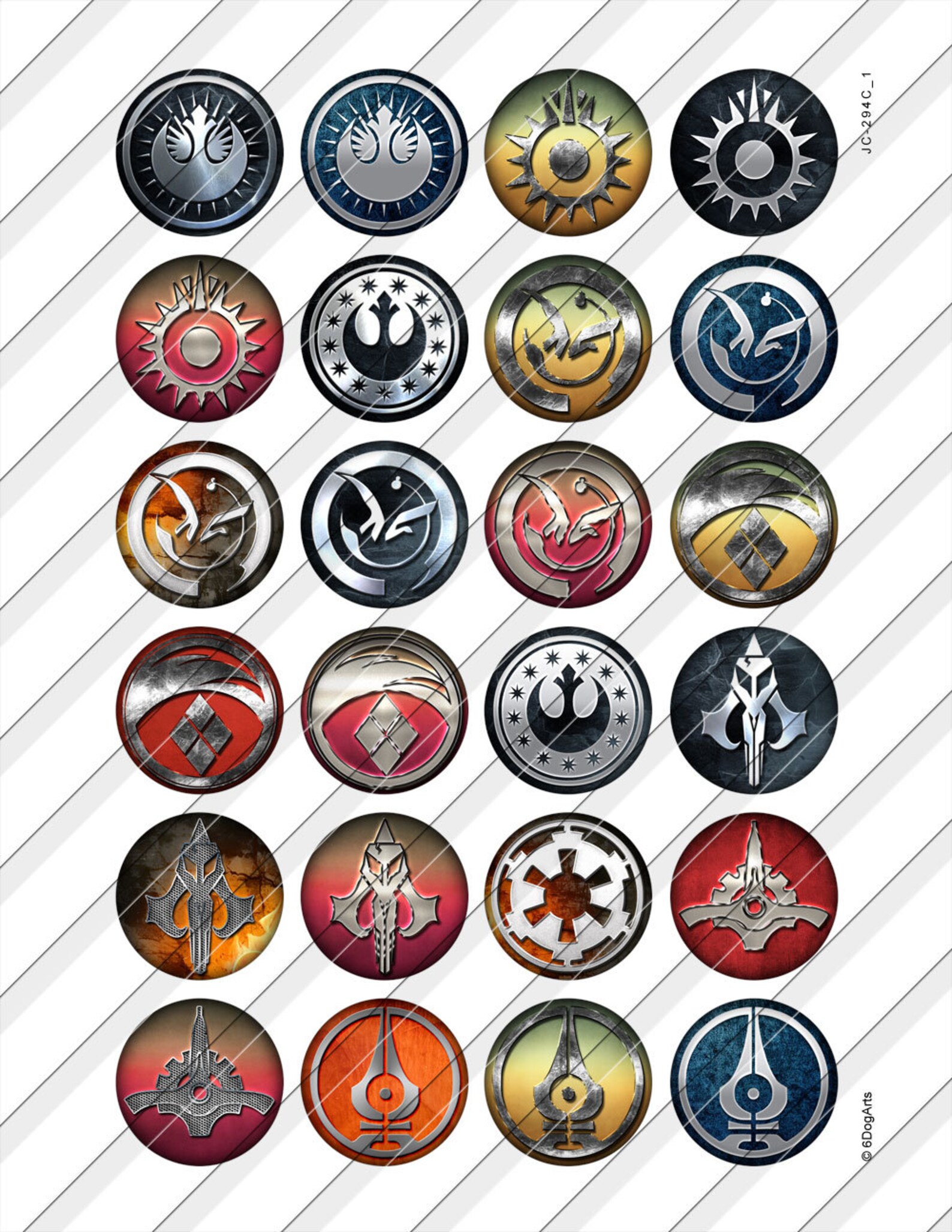 Star Wars Emblems Digital Collage Sheets Printable Downloads - Etsy