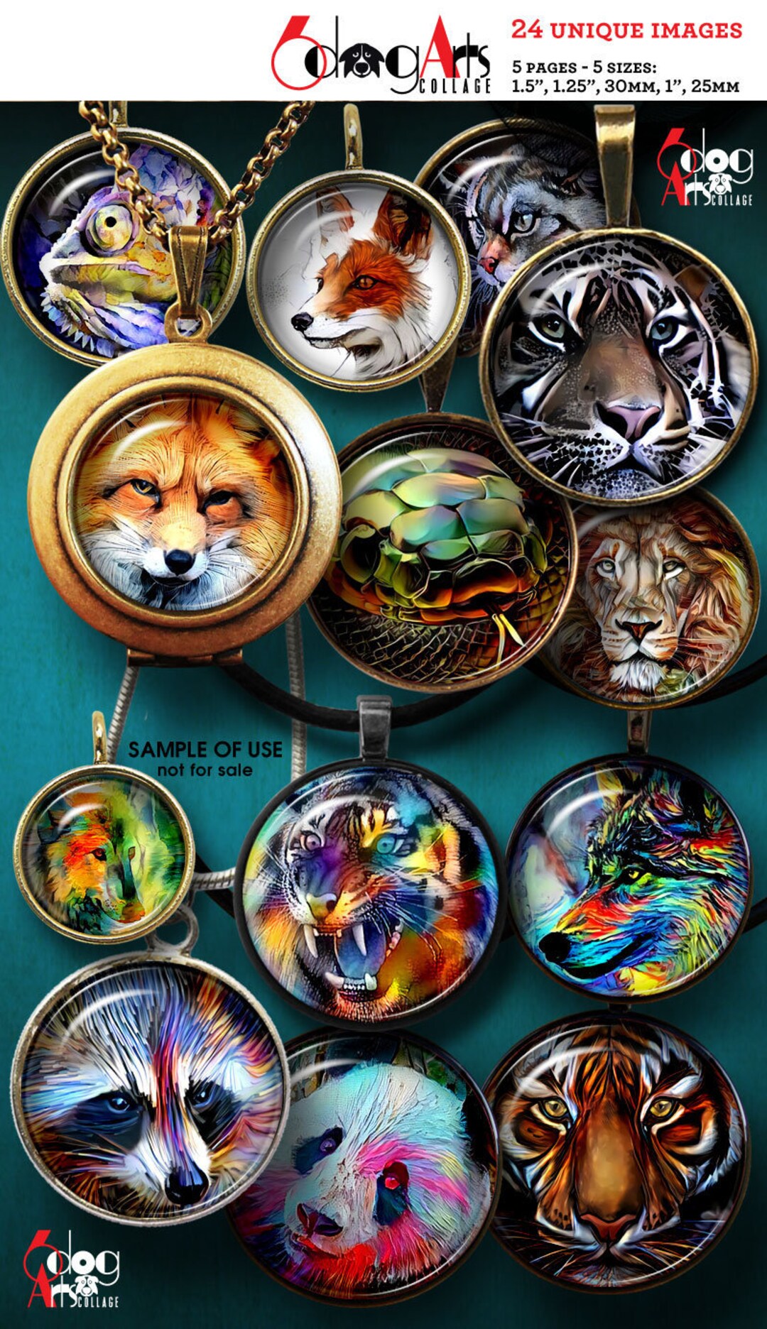 Animal Painting Digital Collage Sheets Printable Downloads for - Etsy