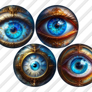 4" Surreal Fantasy Steampunk Eyes Digital Collage Sheets Printable ...